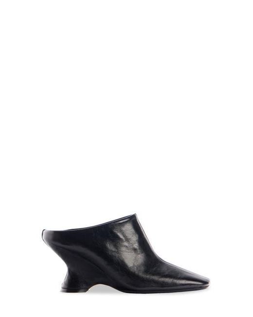 Dries Van Noten Dented Wedge Mule in Black | Lyst