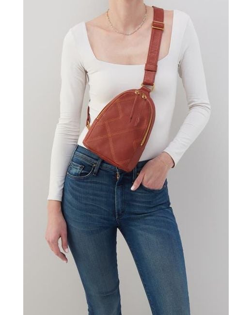 Hobo International Fern Leather Sling Bag in Red | Lyst
