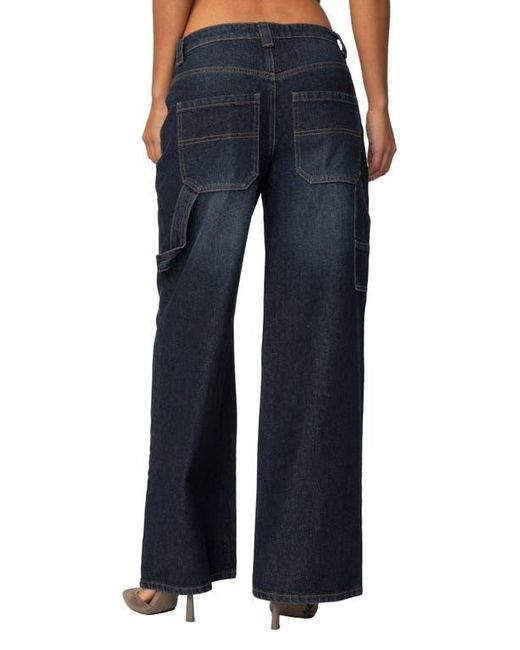 Edikted Wide Leg Carpenter Jeans in Blue | Lyst