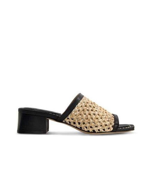 Bernardo Jenne Raffia Sandal in Black | Lyst