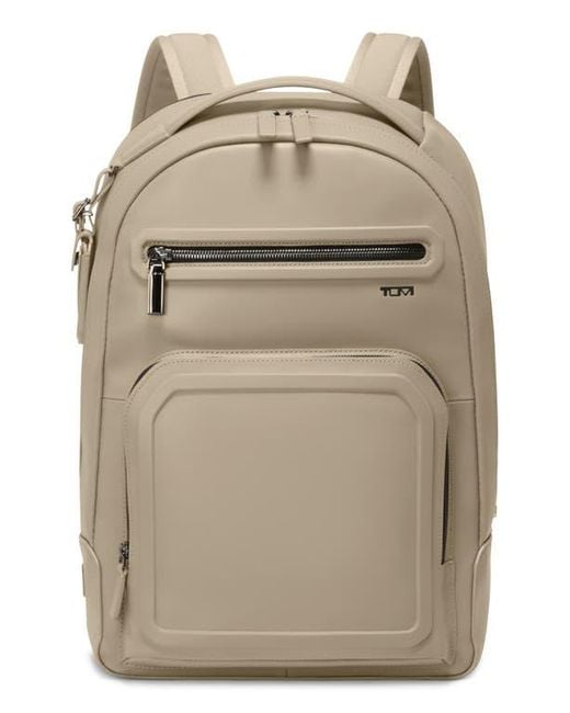 Tumi Warren Leather Backpack in Gray for Men | Lyst