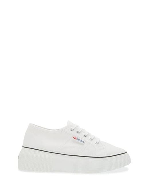 Superga 2287 Bubble Line Platform Wedge Sneaker in White | Lyst