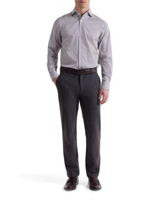 Bugatchi Alvin Shaped Fit Herringbone Button-Up Shirt in Blue for Men ...