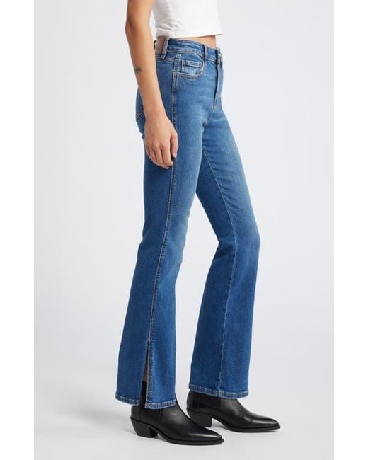 Hidden Jeans Side Slit Mid Rise Bootcut Jeans in Blue | Lyst