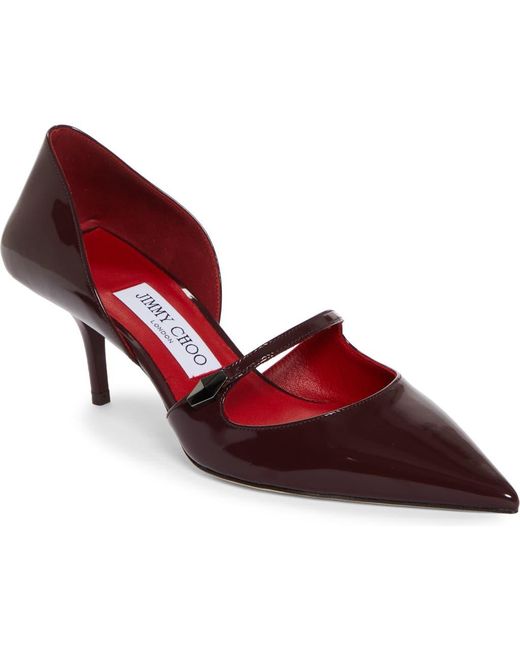 Jimmy Choo Carolyn Pointed Toe D’Orsay Pump in Red | Lyst