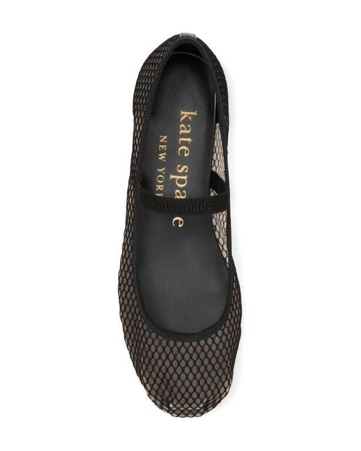 Kate Spade Riley Mesh Mary Jane Ballet Flat in Black | Lyst
