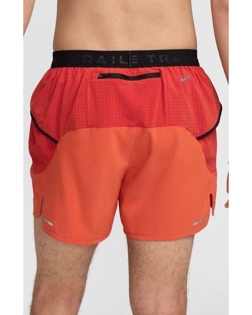 Nike Second Sunrise 5-Inch Brief Lined Trail Running Shorts in Red for ...