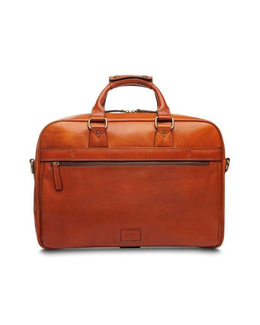 Bosca Italia Stringer Leather Briefcase in Orange for Men | Lyst