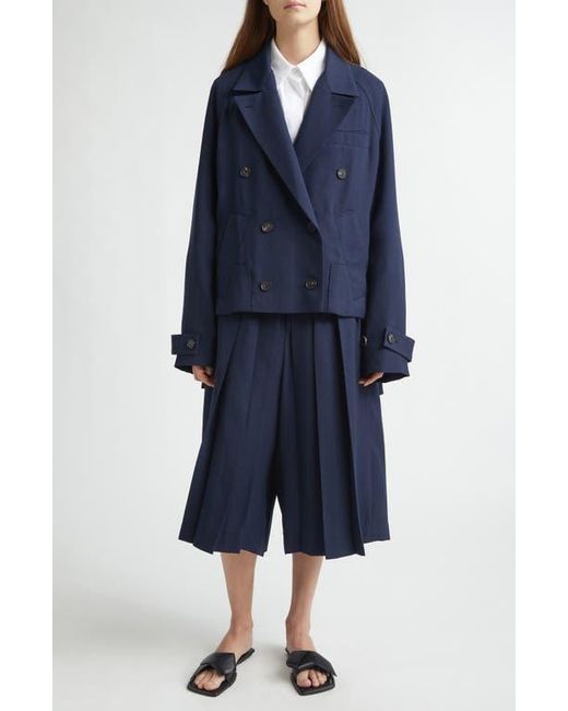 Setchu Origami Belted Virgin Wool Jacket in Blue | Lyst