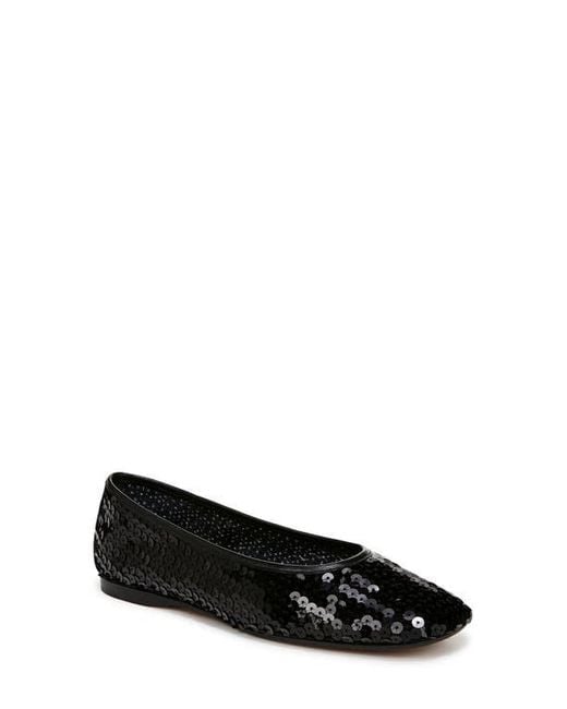 Vince Leah Sequin Ballet Flat in Black | Lyst
