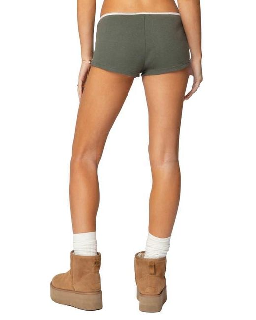 Edikted Georgina Waffle Stitch Shorts in Blue | Lyst