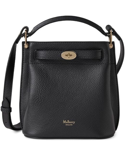 Mulberry Mini Islington Leather Bucket Bag in Black | Lyst