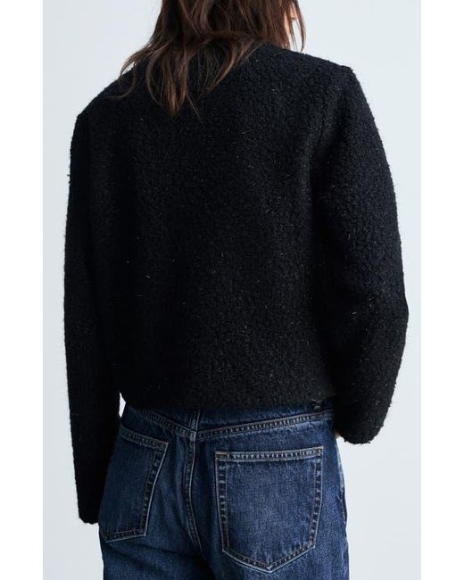 Mango Bouclè Tweed Jacket in Black | Lyst