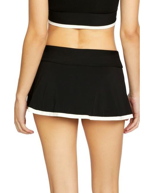 Robin Piccone Tierna Pleated Skirted Bikini Bottoms in Black | Lyst