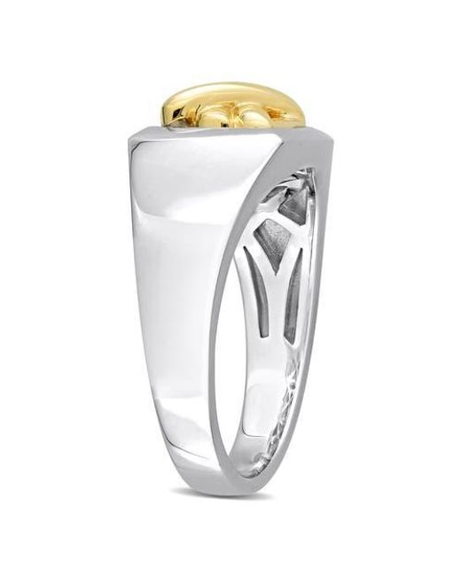Julianna B Crossover Motif Signet Ring 14K in Metallic for Men | Lyst