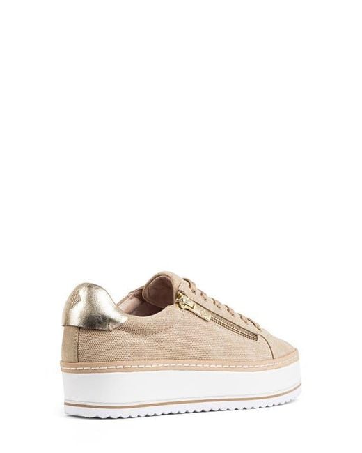 Donald J Pliner Side Zip Platform Sneaker in Natural | Lyst
