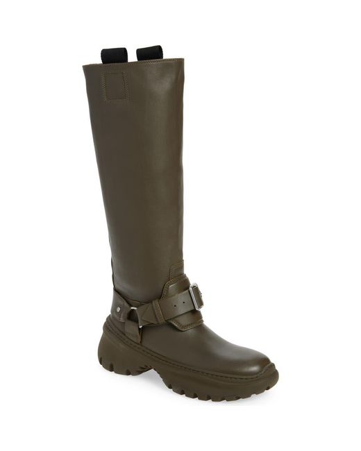 Burberry Stomp Tall Boot in Green | Lyst