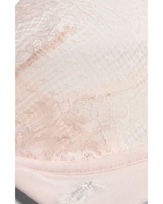 Polo Ralph Lauren Galloon Lace Underwire Plunge Bra in Pink | Lyst