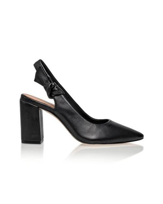 Joan Oloff Shoes Daphne Leather Slingback Pump in Black | Lyst