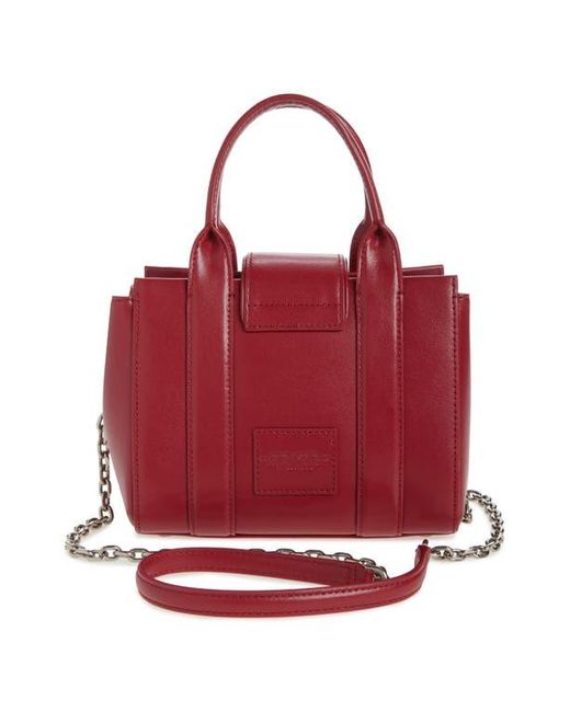 Marc Jacobs The Mini Turnlock Leather Crossbody Tote Bag in Red | Lyst