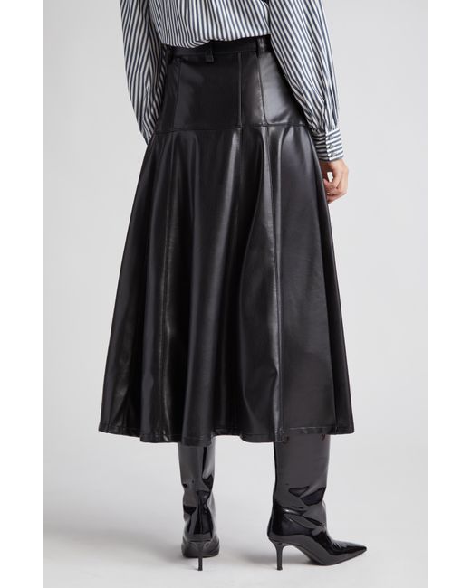 cinq-sept-veena-faux-leather-skirt-in-black-lyst
