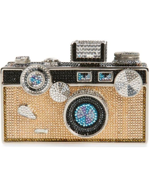 Judith Leiber Click Crystal Embellished Camera Clutch in Metallic | Lyst