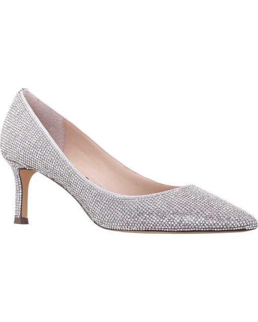 Nina Pointed Toe Pump in White | Lyst