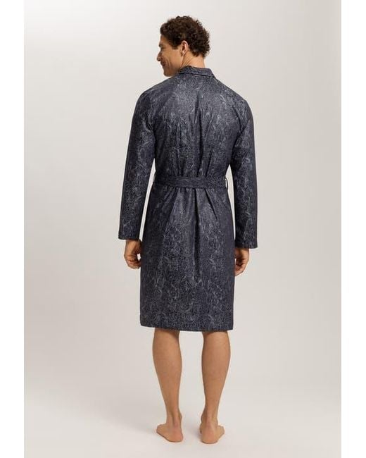 Hanro Selection Satin Cotton Robe in Blue for Men | Lyst