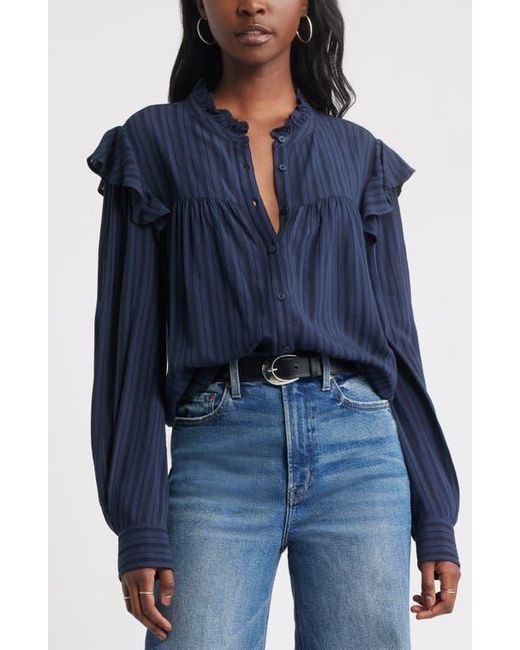 Treasure & Bond Ruffle Button-Up Shirt in Blue | Lyst