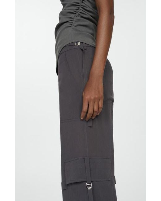Mango Cargo Pants in Black | Lyst