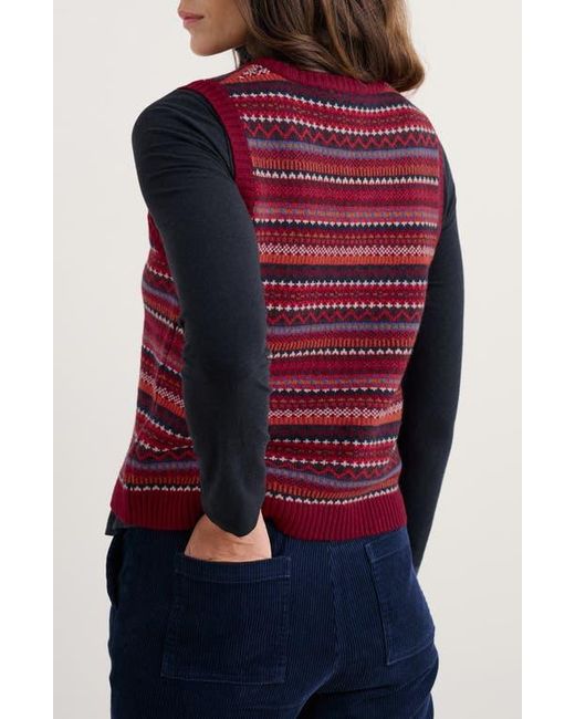Seasalt Cornwall Percella Cove Merino Wool Blend Sweater Vest in Red | Lyst