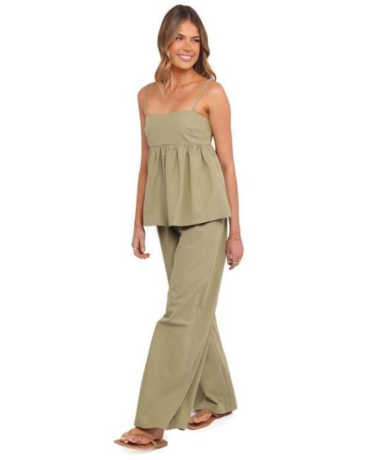 Petal & Pup Jessica Cotton Babydoll Camisole & Wide Leg Pants Set in ...