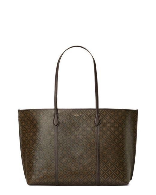Tory Burch Perry Coated Canvas Tote in Brown | Lyst
