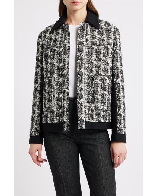 BOSS Joloria Tweed Jacket in Black | Lyst