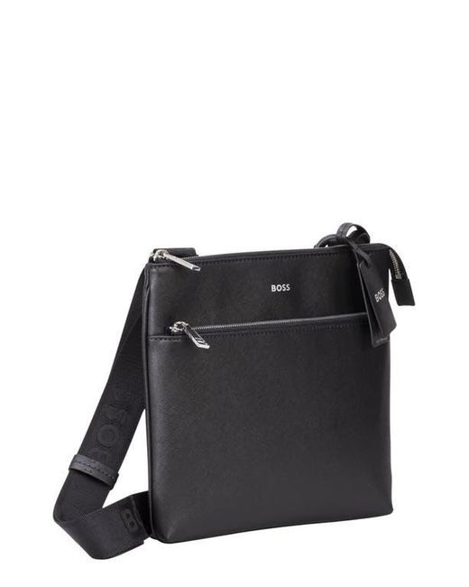 BOSS Large Zair Bonded Leather Messenger Bag in Black for Men | Lyst