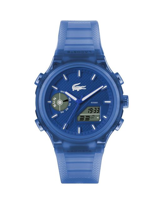 Lacoste Lc33 Silicone Strap Watch, 44Mm in Blue for Men | Lyst