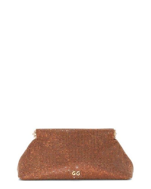 Cult Gaia Mini Lillia Woven Raffia Clutch in Brown | Lyst