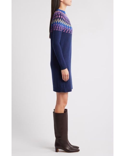 Boden Eleanor Fair Isle Long Sleeve Dress in Blue | Lyst