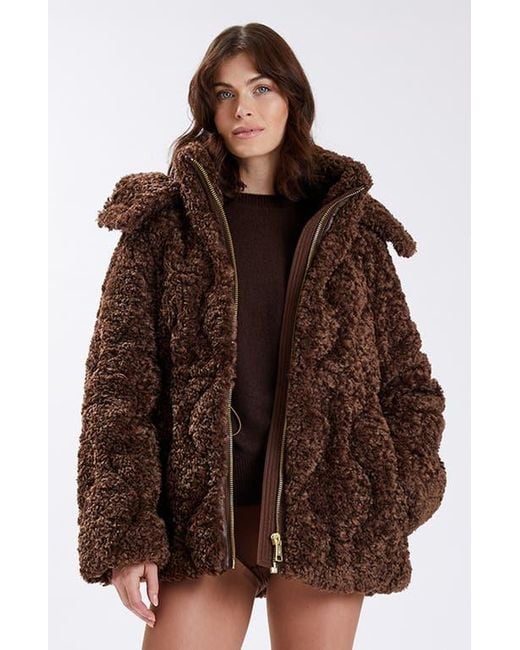 Nicole Benisti Tory Oversized Shearling Jacket in Brown | Lyst