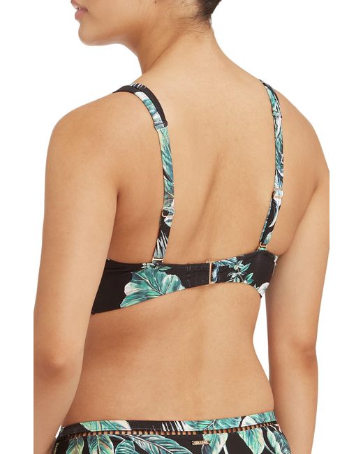 Sea Level Longline Triangle Bikini Top In Blue Lyst
