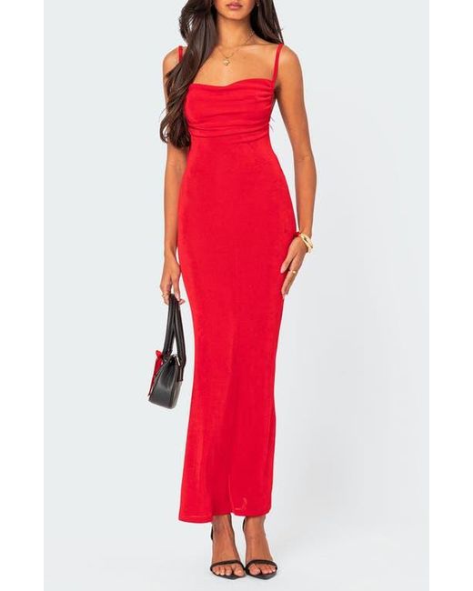 Edikted Clea Open Back Maxi Dress in Red | Lyst
