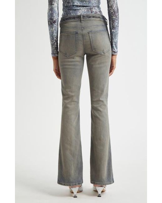 DIESEL 1969 D-Ebbey Low Rise Distressed Bootcut Jeans in Gray | Lyst