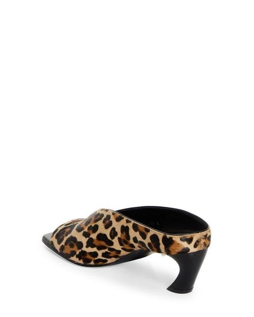 Alexander McQueen Genuine Calf Hair Open Toe Mule in Black | Lyst