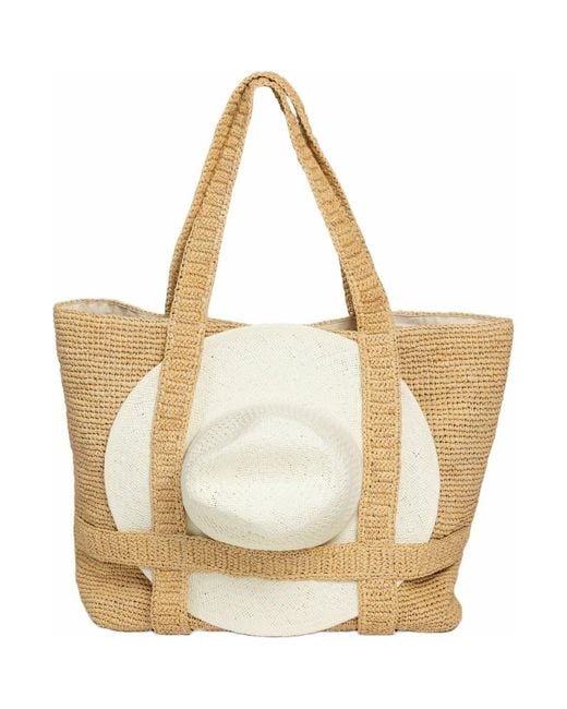 Hat Attack The Original Straw Traveler Bag in White | Lyst