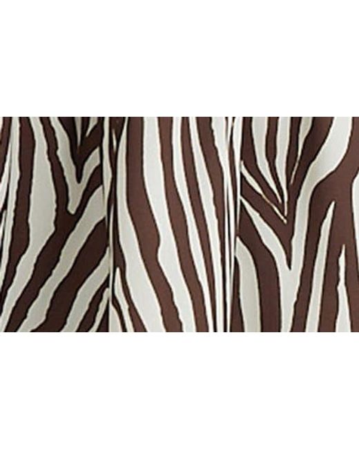 Brave+True Alice Zebra Print Long Sleeve Shirtdress in Gray | Lyst
