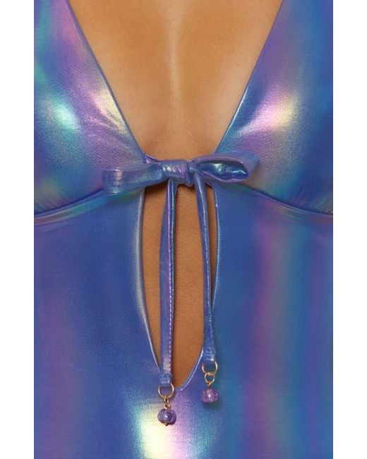 Isabella Rose Disco Fever One-Piece Swimsuit in Blue | Lyst