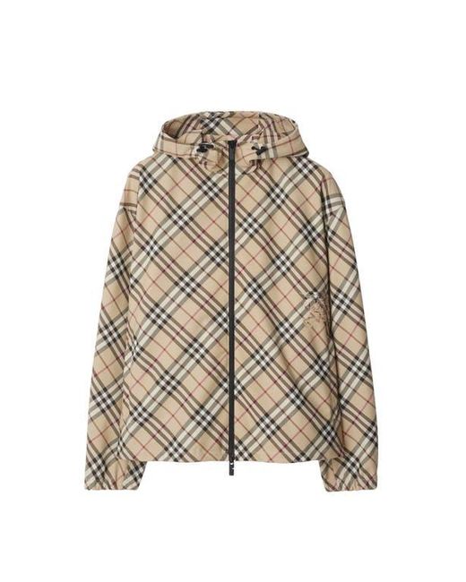 Burberry Check Twill Jacket in Natural for Men | Lyst
