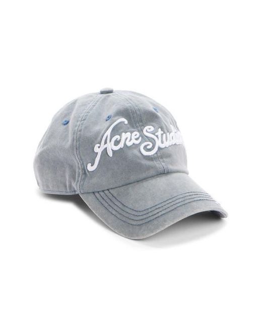 Acne Studios Tourist Logo Embroidered Cotton Twill Baseball Cap in Gray ...