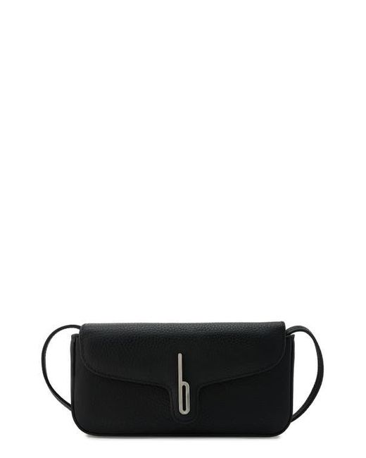 BEHNO Mini Claudia Pebble Leather Crossbody Bag in Black | Lyst