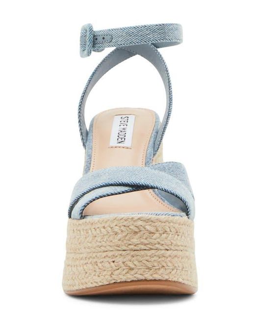 Steve Madden Lulah Platform Wedge Sandal in Blue | Lyst Steve Madden Lulah Platform Wedge Sandal in Blue | Lyst
